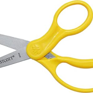 Westcott 13140 Right- and Left-Handed Scissors, Kids' Scissors, Ages 4-8, 5-Inch Blunt Tip, Assorted, 12 Pack