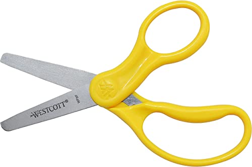 Westcott 13140 Right- and Left-Handed Scissors, Kids' Scissors, Ages 4-8, 5-Inch Blunt Tip, Assorted, 12 Pack