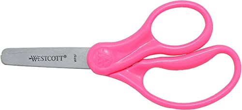 Westcott 13140 Right- and Left-Handed Scissors, Kids' Scissors, Ages 4-8, 5-Inch Blunt Tip, Assorted, 12 Pack