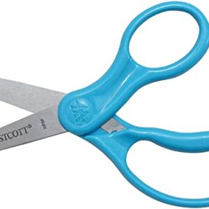 Westcott 13140 Right- and Left-Handed Scissors, Kids' Scissors, Ages 4-8, 5-Inch Blunt Tip, Assorted, 12 Pack