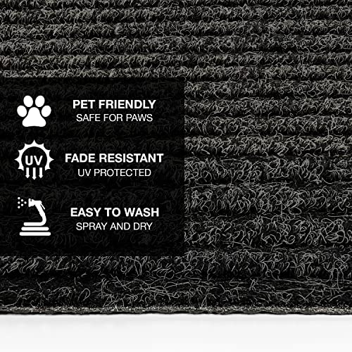 Prest-O-Fit 2-0420 Ruggids RV Step Rug Black Granite 23 In. Wide