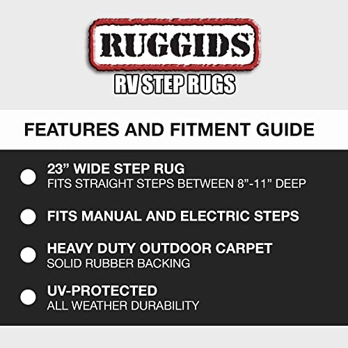 Prest-O-Fit 2-0420 Ruggids RV Step Rug Black Granite 23 In. Wide