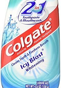 Colgate 2 in 1 Toothpaste Mouthwash Whitening 4.6 Tubes, Icy Blast, 27.6 Oz, Pack of 6