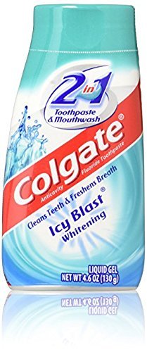 Colgate 2 in 1 Toothpaste Mouthwash Whitening 4.6 Tubes, Icy Blast, 27.6 Oz, Pack of 6