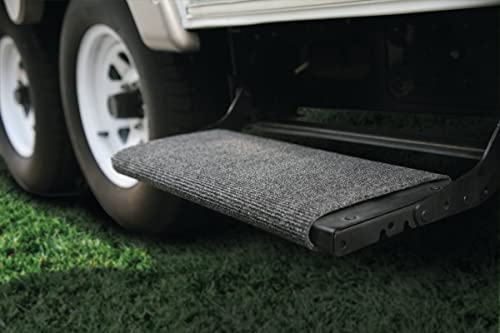 Camco Wrap Around Step Rug- Protects Your RV From Unwanted Tracked In Dirt, Works on Electrical and Manual RV Steps - Extra Large (Gray) (42935), 23 Inch