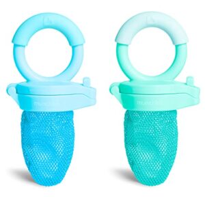 munchkin fresh food feeder, 2 pack, blue/mint