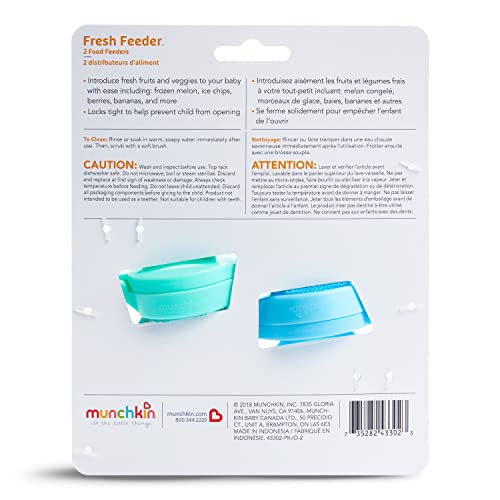 Munchkin Fresh Food Feeder, 2 Pack, Blue/Mint