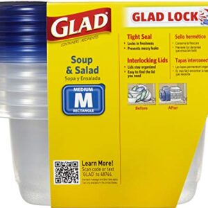 Glad Food Storage Containers, 24 oz, 5 Count