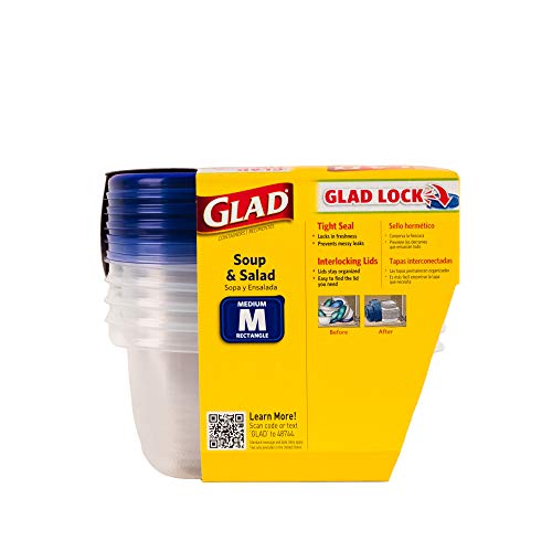 Glad Food Storage Containers, 24 oz, 5 Count