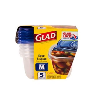 Glad Food Storage Containers, 24 oz, 5 Count