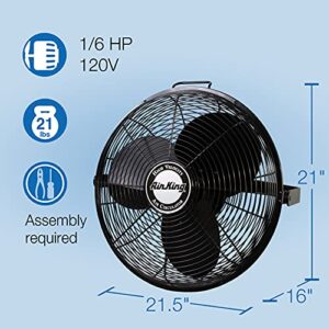 Air King 9318 Industrial Grade High Velocity Multi Mount Fan, 18-Inch,Black