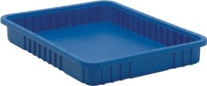 quantum storage systems quantum dg93030bl dividable grid storage container, 22-1/2″ l x 17-1/2″ w x 3″ h, blue (pack of 6), x x, 6 count