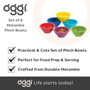 Oggi Melamine 6-Piece Pinch Bowl Set, Assorted Colors