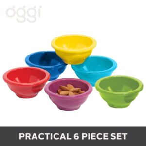 Oggi Melamine 6-Piece Pinch Bowl Set, Assorted Colors