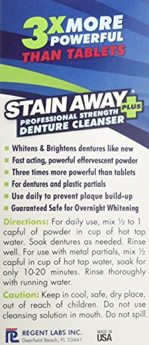 STAIN-AWAY PLUS DENTURE CLEANSER 8.4 OZ