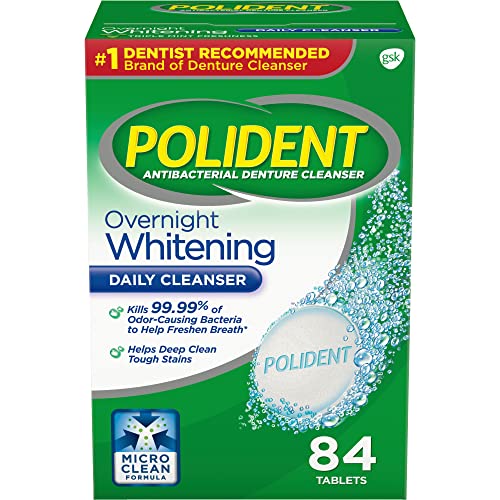 Polident Overnight Whitening Denture Cleanser-78 ct