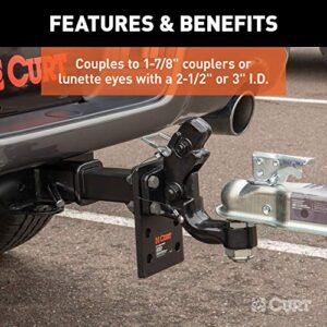 CURT 48180 Pintle Hitch with 1-7/8-Inch Trailer Ball, 16,000 lbs, Mount Required