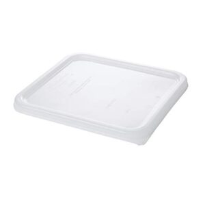 rubbermaid commercial products small lid for 2, 4, 6, and 8 qt. plastic space saving square food storage container (fg650900wht),white