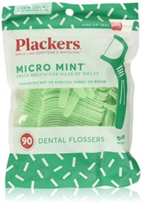 plackers micro mint freshens breath, mint, 90 count