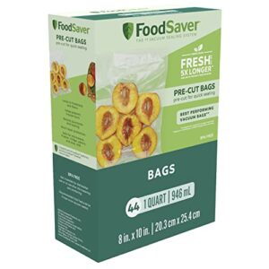 foodsaver vacuum sealer bags for airtight food storage and sous vide, 1 quart precut bags (44 count)