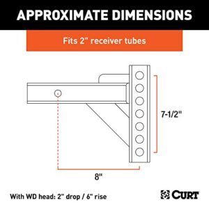 CURT 17100 Replacement Weight Distribution Hitch Shank, 2-Inch Receiver, 2-In Drop, 6-Inch Rise