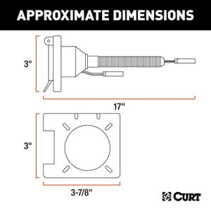 CURT 57672 Dual-Output 4-Way Flat Vehicle-Side to 7-Way RV Blade Trailer Wiring Adapter , Black