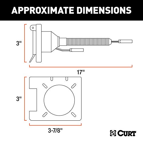 CURT 57672 Dual-Output 4-Way Flat Vehicle-Side to 7-Way RV Blade Trailer Wiring Adapter , Black