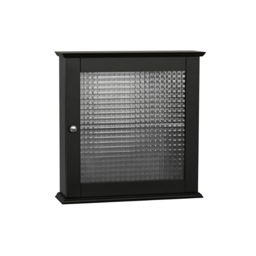 Elegant Home Fashions Chesterfield Removable Wooden Medicine Cabinet with Waffle Glass Door, Espresso