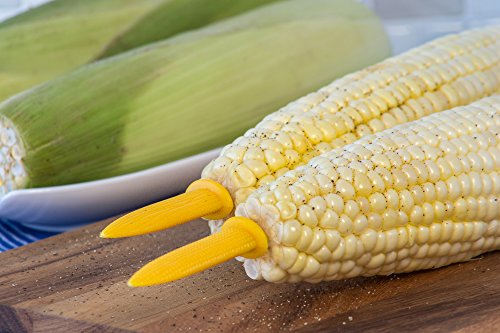 Fox Run 5398 Jumbo Corn Holders, Stainless Steel and Plastic, Set of 8