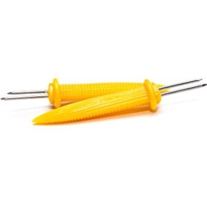 Fox Run 5398 Jumbo Corn Holders, Stainless Steel and Plastic, Set of 8