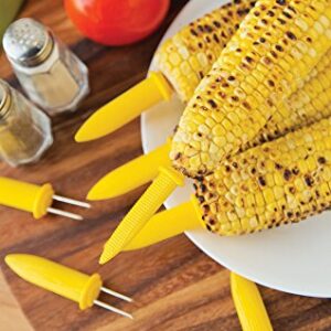 Fox Run 5398 Jumbo Corn Holders, Stainless Steel and Plastic, Set of 8