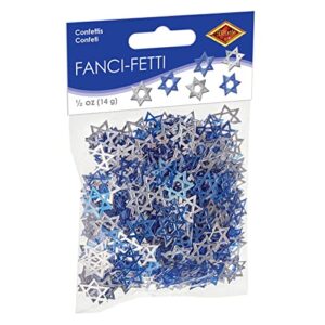 fanci-fetti star of david (blue & silver) party accessory (1 count) (.5 oz/pkg)