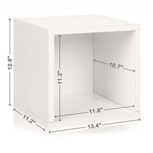 Way Basics Eco Stackable Storage Cube, Cubby Organizer (Tool-Free Assembly and Uniquely Crafted from Sustainable Non Toxic zBoard paperboard), White