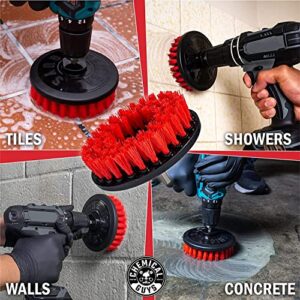 Chemical Guys Acc_201_Brush_HD Heavy Duty Tile, Grout, Stone with Drill Attachment, (Old Version) Red