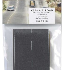 Busch 9710 Asphalt Road Wht Mrks 48" HO Scale Scenery Kit