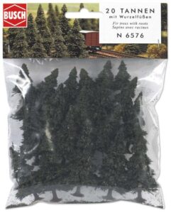 busch 6576 pine tree w/roots set 20/n scale scenery kit