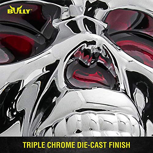 Bully CR-018 Chrome ABS Plastic Universal Fit Truck Skull LED Brake Light Hitch Cover Fits 1.25" and 2" Hitch Receivers for Trucks from Chevy (Chevrolet), Ford, Toyota, GMC, Dodge RAM, Jeep