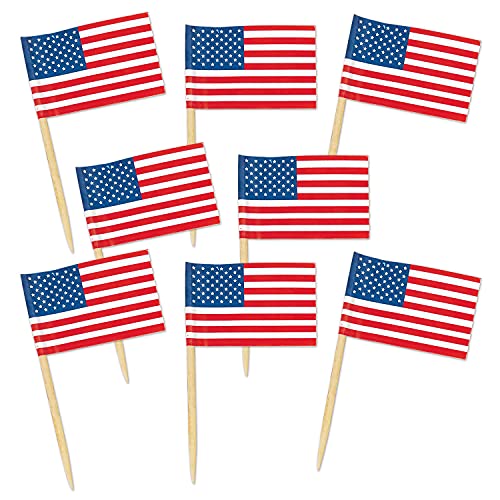 Beistle United States Of America Flag Food Picks 50 Piece Patriotic Party Supplies USA 4th Of July Decorations Labor Day Tableware