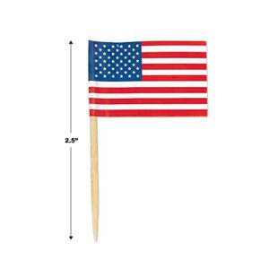 Beistle United States Of America Flag Food Picks 50 Piece Patriotic Party Supplies USA 4th Of July Decorations Labor Day Tableware