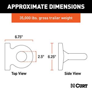 CURT 48550 Black Steel Pintle Hitch Lunette Ring 2-1/2-Inch ID, 35,000 lbs, 4-1/2-Inch Bolt Pattern