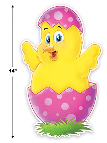 Beistle Happy Easter Bunny and Chicks Cut Outs 4 Piece Spring Time Decorations, 14", Multicolored