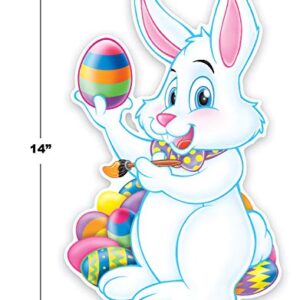 Beistle Happy Easter Bunny and Chicks Cut Outs 4 Piece Spring Time Decorations, 14", Multicolored