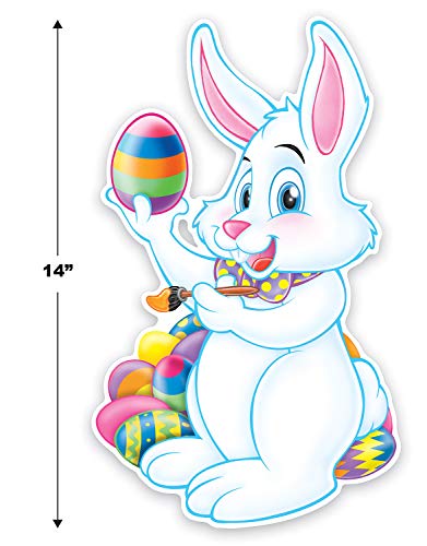 Beistle Happy Easter Bunny and Chicks Cut Outs 4 Piece Spring Time Decorations, 14", Multicolored