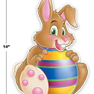 Beistle Happy Easter Bunny and Chicks Cut Outs 4 Piece Spring Time Decorations, 14", Multicolored