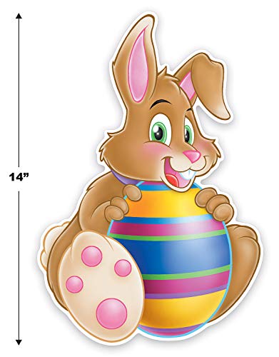 Beistle Happy Easter Bunny and Chicks Cut Outs 4 Piece Spring Time Decorations, 14", Multicolored