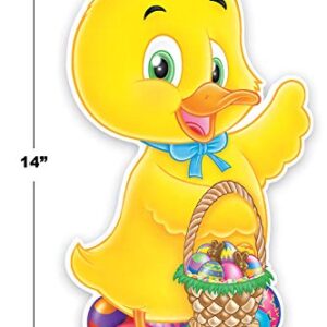 Beistle Happy Easter Bunny and Chicks Cut Outs 4 Piece Spring Time Decorations, 14", Multicolored