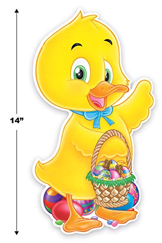 Beistle Happy Easter Bunny and Chicks Cut Outs 4 Piece Spring Time Decorations, 14", Multicolored