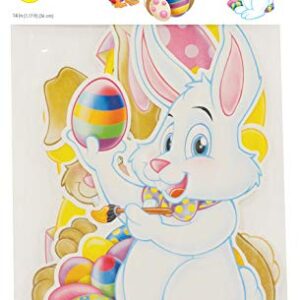 Beistle Happy Easter Bunny and Chicks Cut Outs 4 Piece Spring Time Decorations, 14", Multicolored