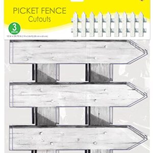 Picket Fence Cutouts Party Accessory (1 count) (3/Pkg)