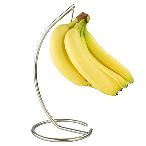 Spectrum Diversified Euro Holder, Fruit Tree, Sturdy Steel Banana Hanger & Soft Pretzel Display for Home or Bar, Countertop Food Storage, 1 Count, Satin Nickel